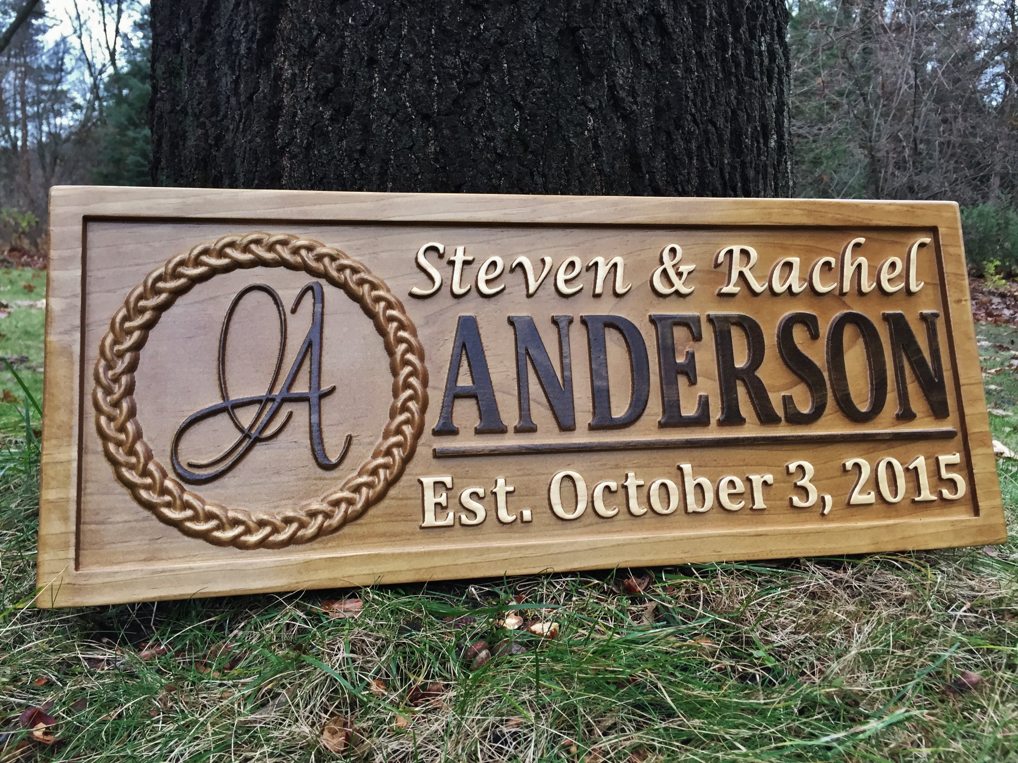 Personalized Family Name Sign With Letter