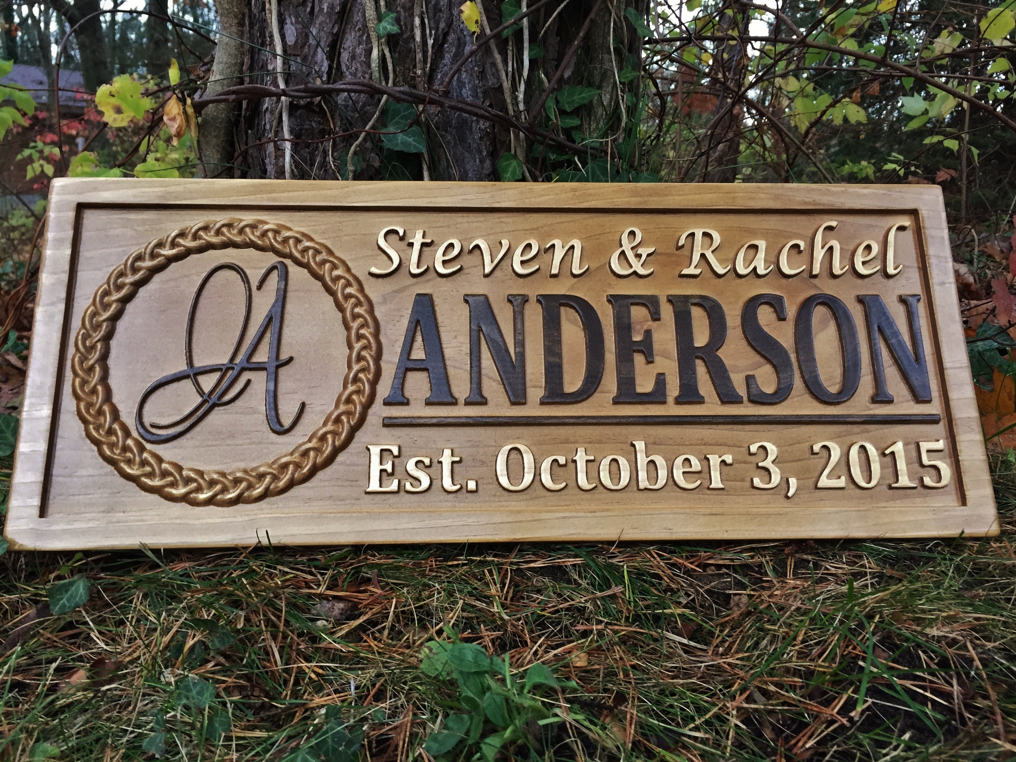 Personalized Family Name Sign With Letter