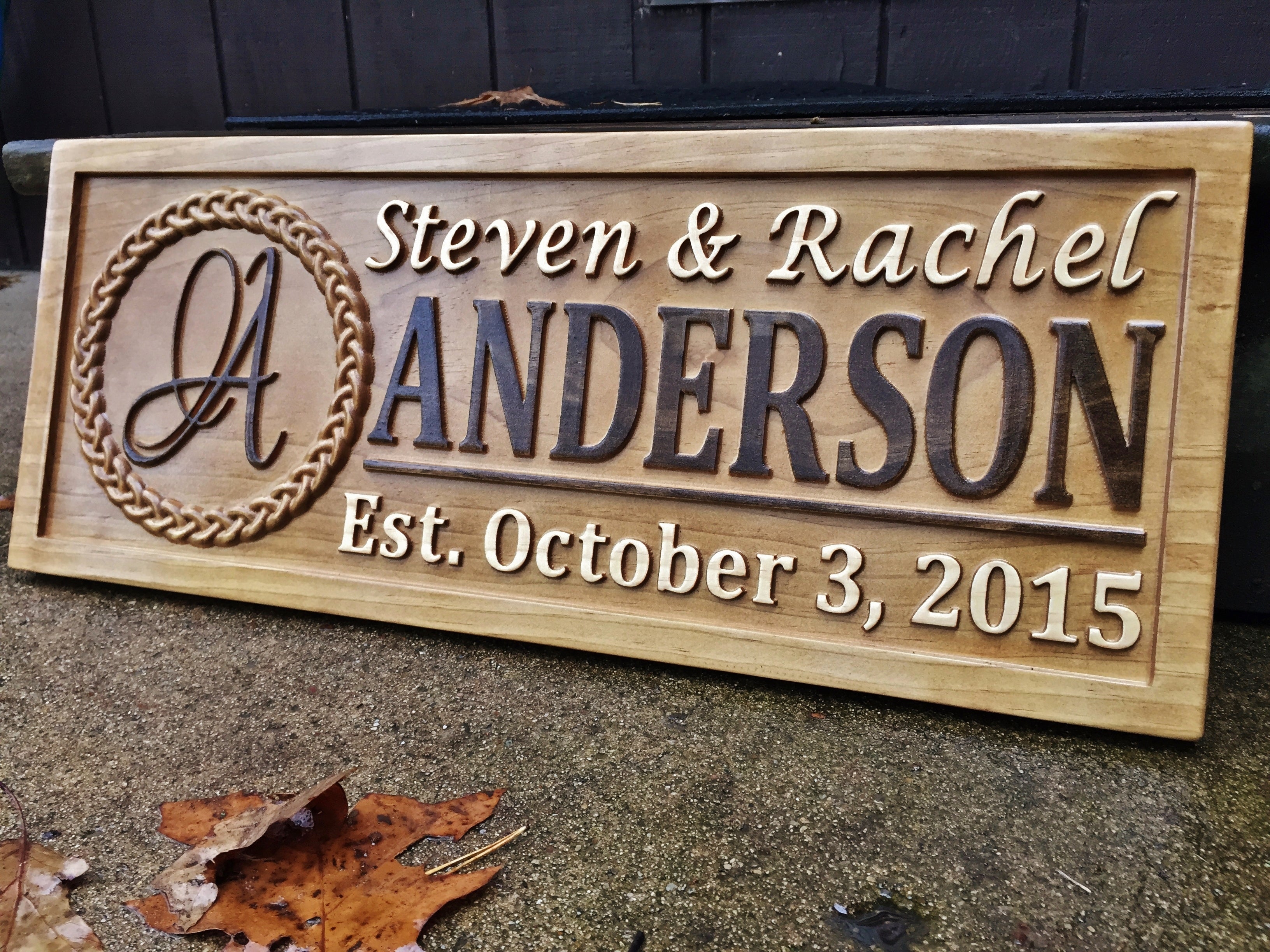 Personalized Family Name Sign With Letter