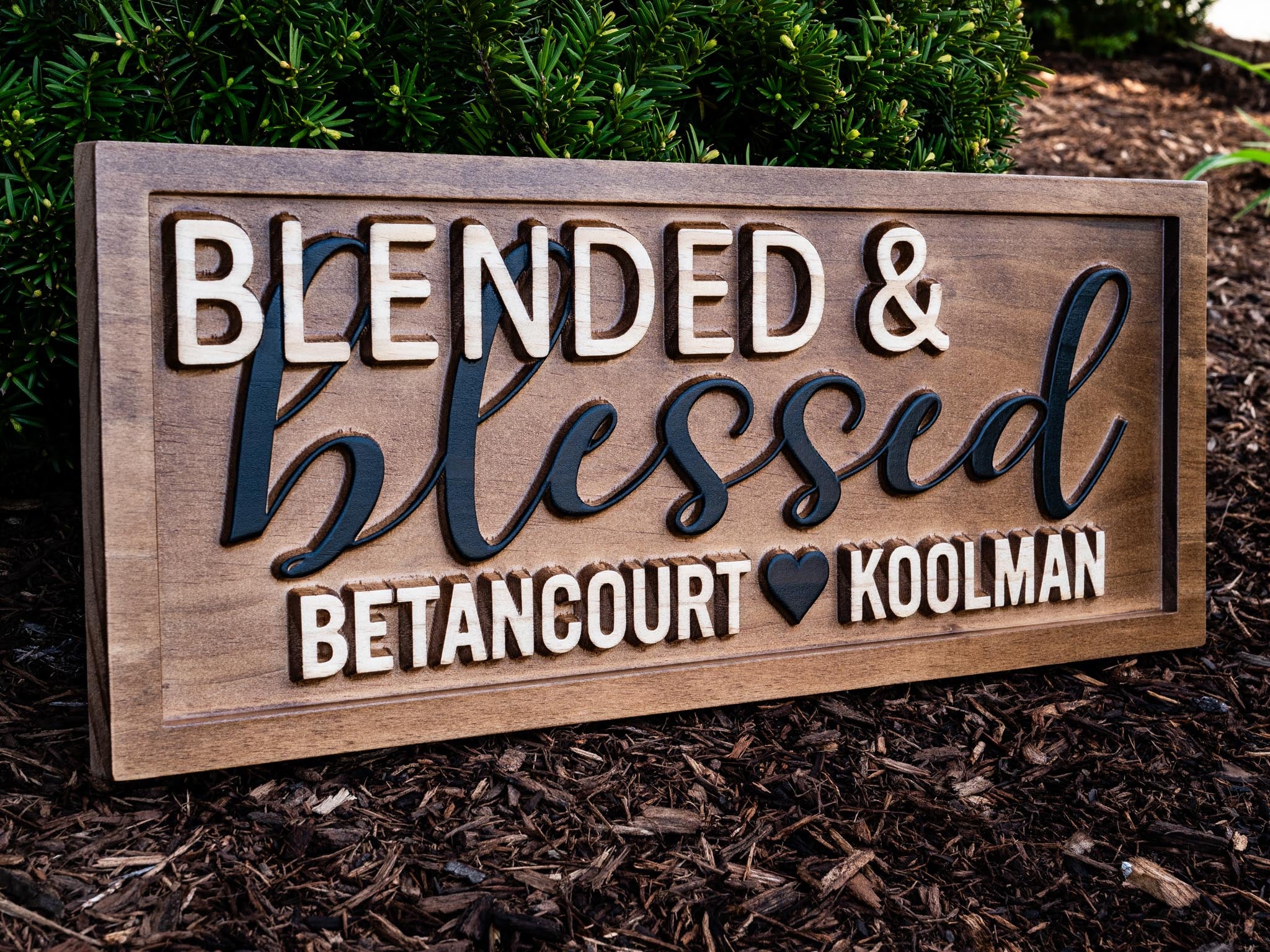 Blessed Blended Family Name Sign