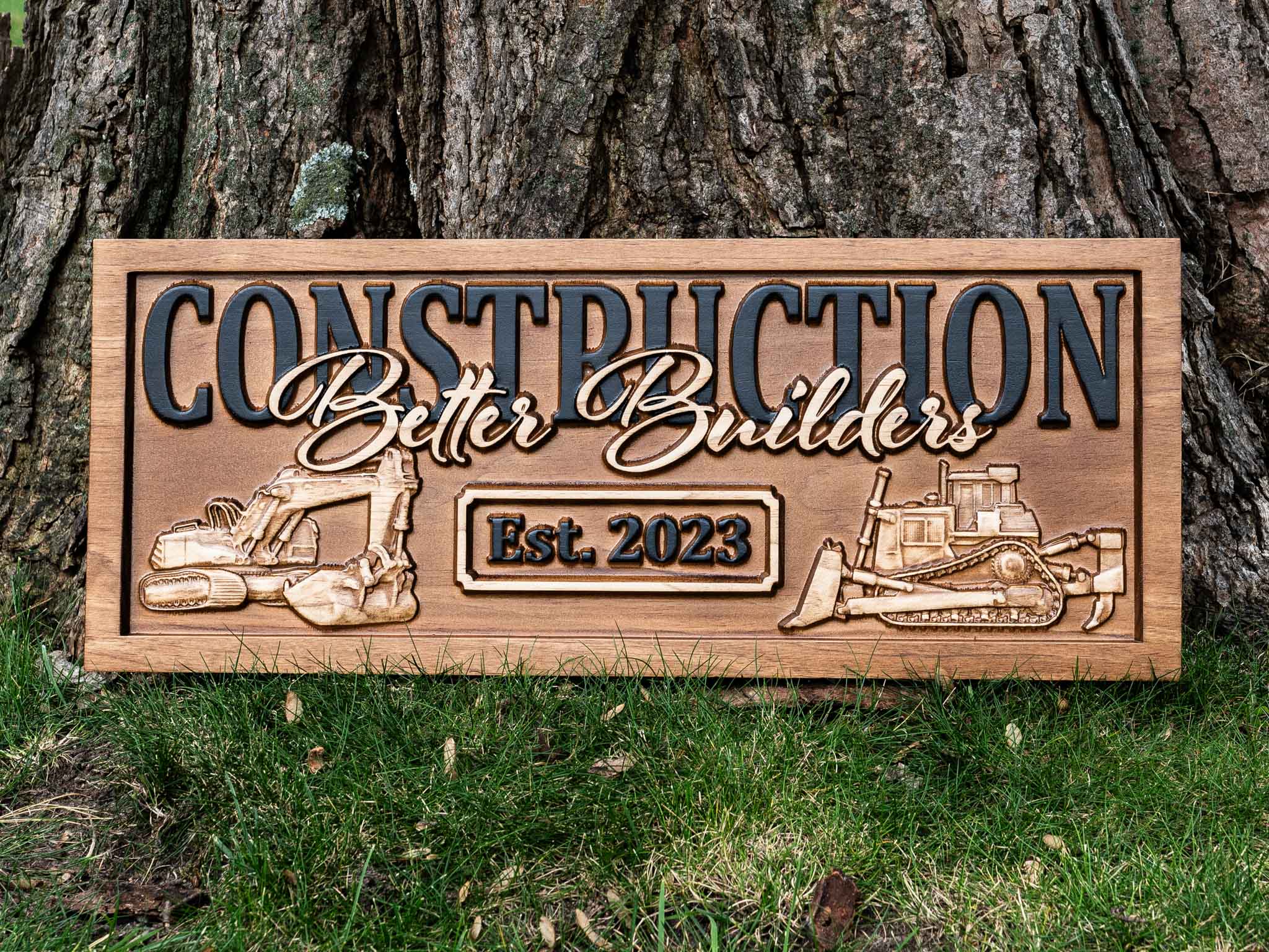 Custom Construction Name Sign