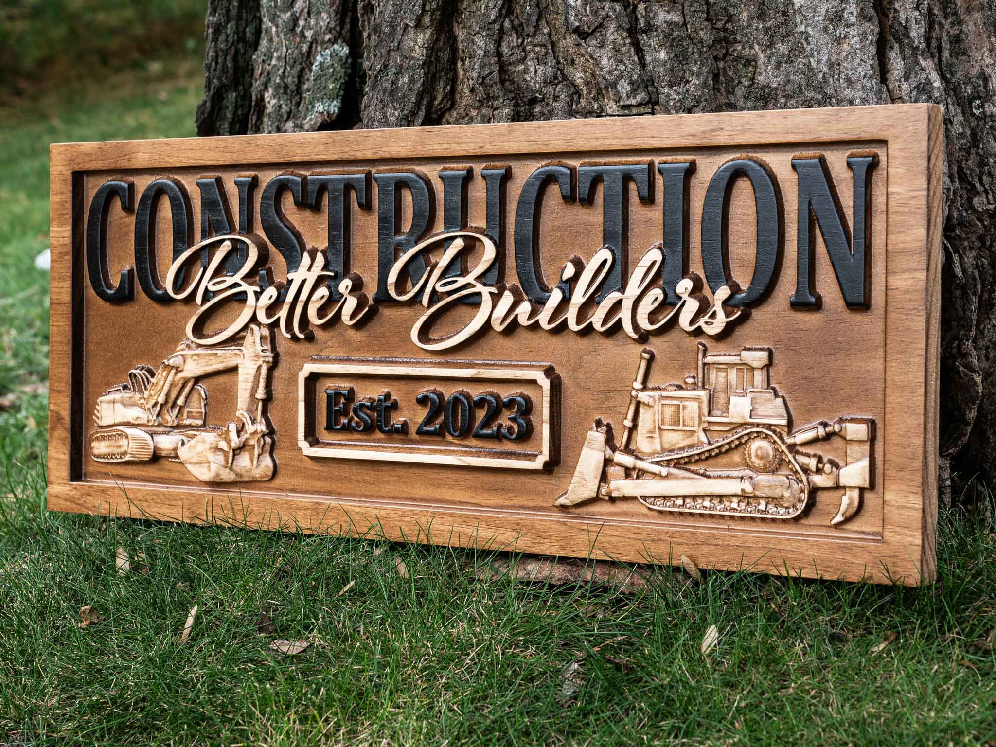 Custom Construction Name Sign