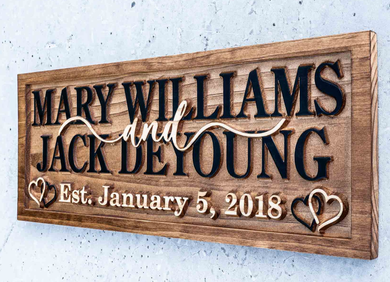 Personalized Couples Name Sign