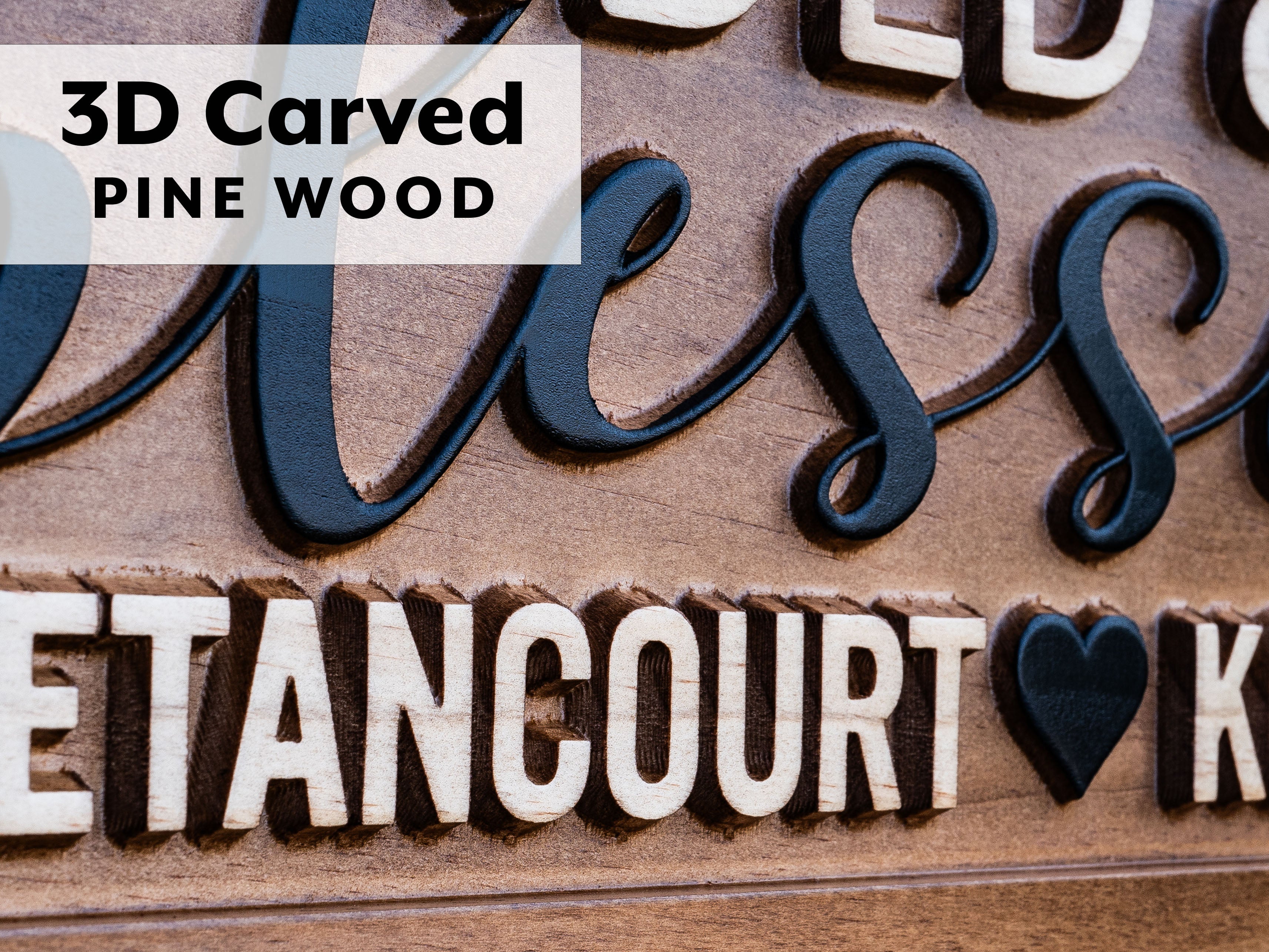 Blessed Blended Family Name Sign