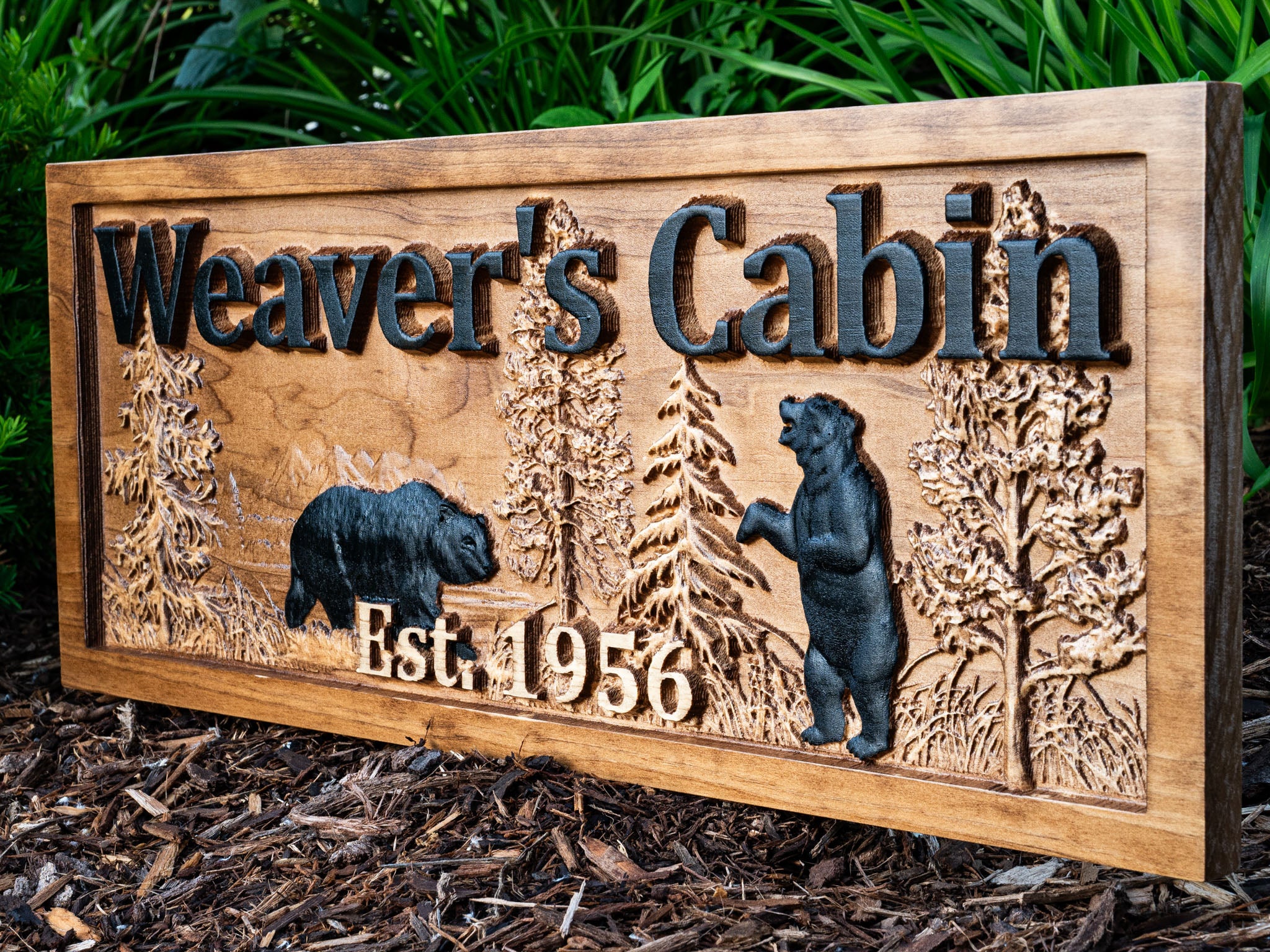 Personalized Wooden Bear Sign
