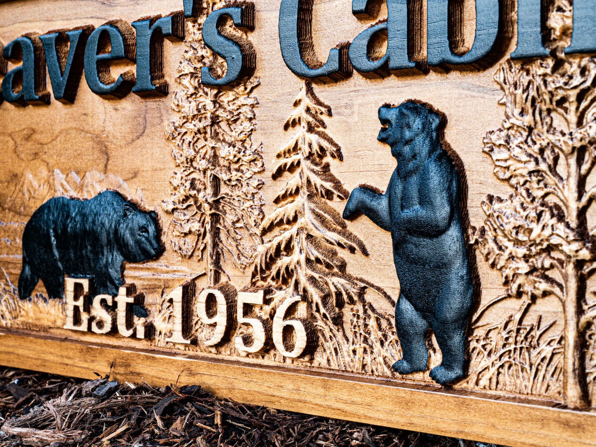 Personalized Wooden Bear Sign