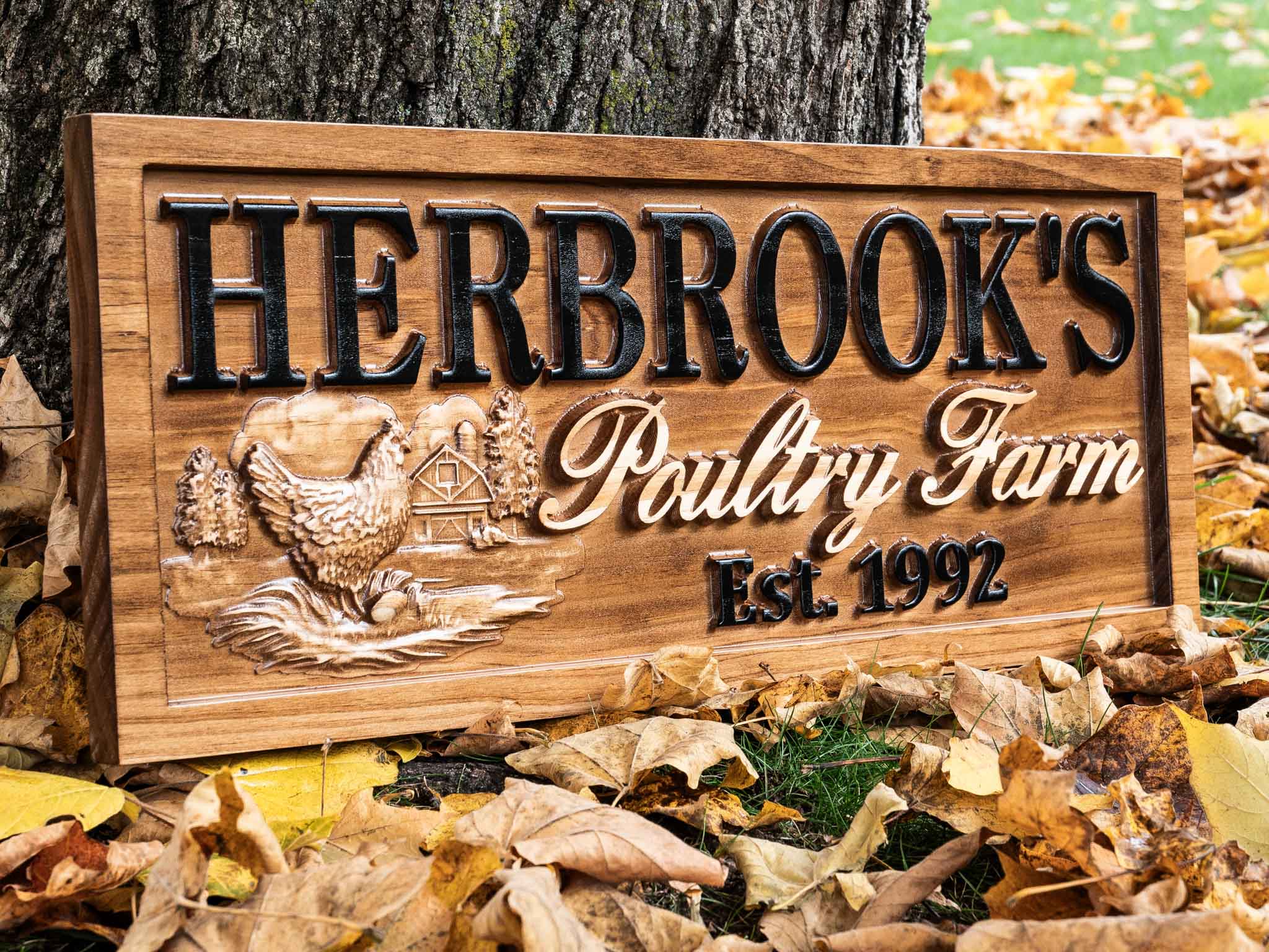 Custom Sign with Chicken