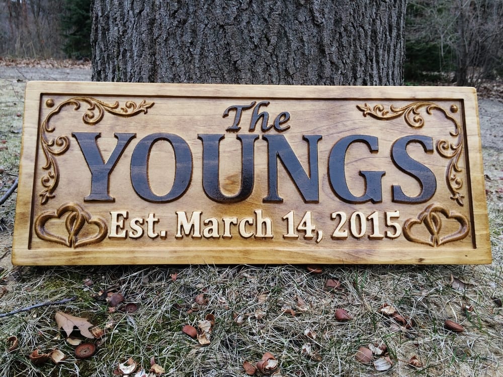 Engraved Wood Sign